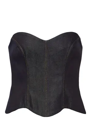 AYA MUSE Hyn Denim Bustier Top - Blue