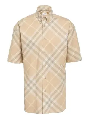 Burberry Check Cotton Shirt - Beige