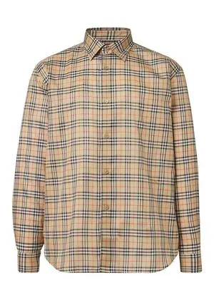 Burberry Check Cotton Shirt - Beige