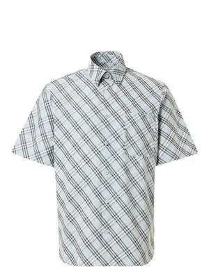 Burberry Check Cotton Shirt - Blue