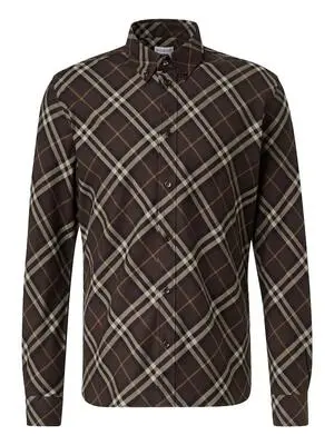 Burberry Check Cotton Shirt - Brown