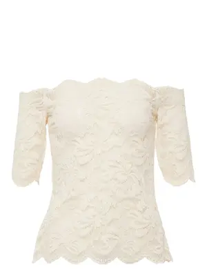 Rabanne Off-shoulder Lace Top - White