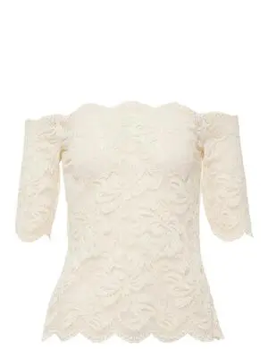 Rabanne Off-shoulder Lace Top - White