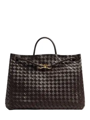 BOTTEGA  VENETA Bottega Veneta Large Andiamo Intrecciato Leather Tote Fondant