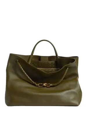 BOTTEGA  VENETA Bottega Veneta Large Andiamo Intrecciato Leather Tote Olive Oil