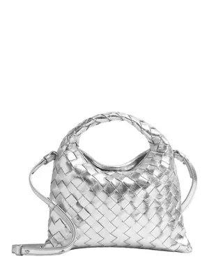 Bottega Veneta Bottega Veneta Mini Hop Crossbody Bag Silver