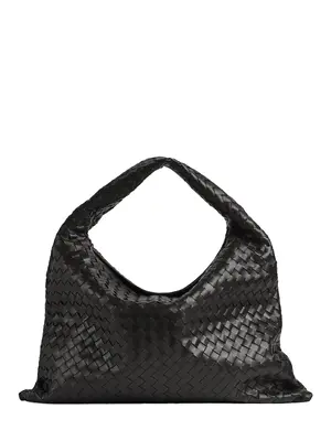Bottega Veneta Bottega Veneta Large Intrecciato Leather Shoulder Bag Black