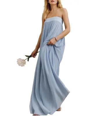 REFORMATION Maribelle Strapless Maxi Dress Mineral