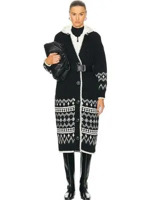 Moncler Layered Knit Cardigan - Black & White