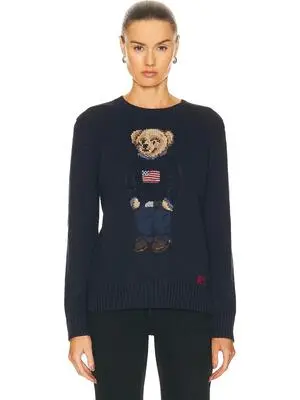 Polo Ralph Lauren Bear Pullover Sweater - Navy Multi