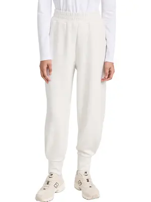 Varley Relaxed Fleece Track Pants - Ivory Marl
