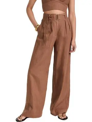 HEVRON HEVRON Alina Wide Leg Pants Pecan