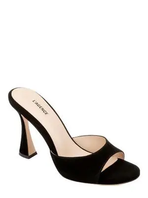 L'Agence Avery High Heel Slide Sandal - Black