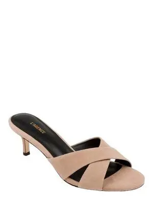 L'Agence Aveline Slide Sandal - Cappuccino Suede