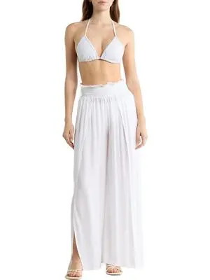Elan Popover Knit Cover-Up Pants White
