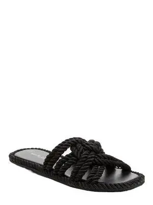 KELSI DAGGER BROOKLYN Braided Slide Sandal - Black