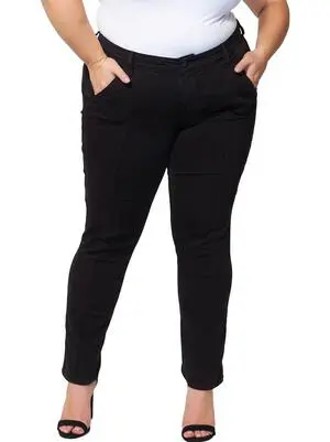 SLINK JEANS Mid-rise Cigarette Leg Jeans - Black