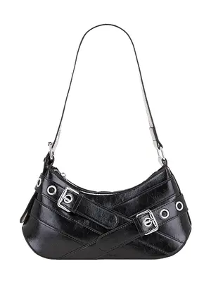 8 Other Reasons Buckle Shoulder Bag - Black