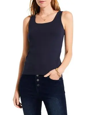 NIC+ZOE Stretch Cotton Shelf Bra Tank - Dark Indigo