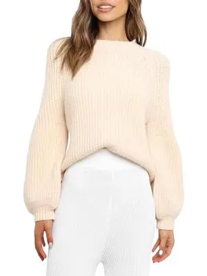 PETAL & PUP London Blouson Sleeve Sweater - Beige