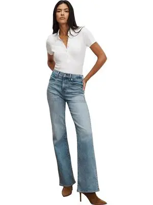Veronica Beard Crosbie Slim Wide-Leg Jean Amethyst