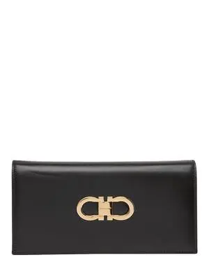 FERRAGAMO Double Gancio Shoulder Bag - Nero