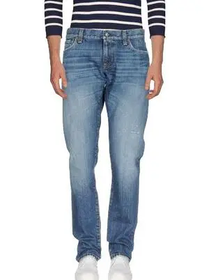 Dolce & Gabbana Straight-leg Jeans With Leather Trims - Blue