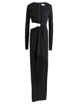 Alexandre Vauthier Maxi Asymmetric Dress With Appliqués - Black