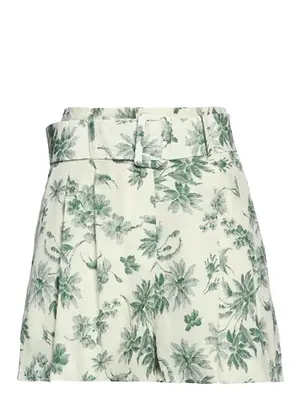 Sandro Floral-print High-waisted Shorts - Beige