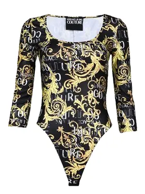 Versace Bodysuit In Polyester And Elastane Black
