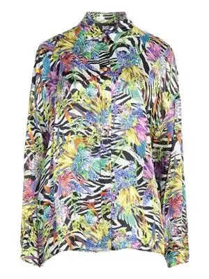 Just Cavalli Floral Viscose Shirt - Black