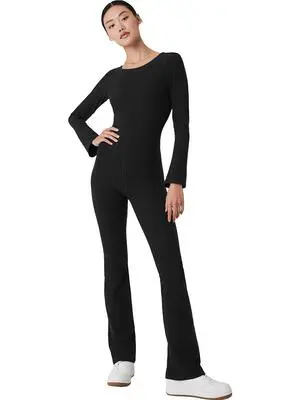 Alo Yoga Alosoft Melody Full Length Bootcut Onesie - Black