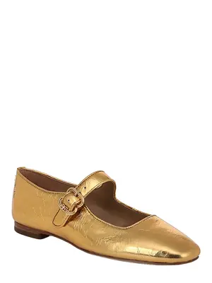Sam Edelman Sam Edelman Michaela Square Toe Mary Jane Flats Medallion Gold