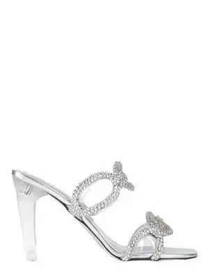 Valentino Garavani Sandals With Rhinestone Appliqués - Silver