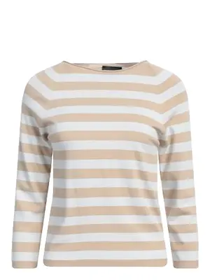 Emporio Armani Striped Crewneck Sweater - Beige