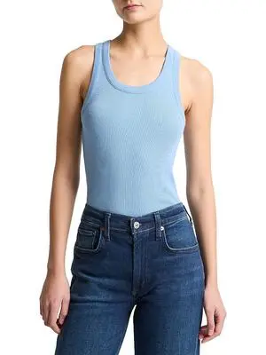 Vince Ribbed Scoop Neck Tank - Hydra