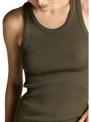 Vince Ribbed Scoop Neck Tank - Pine Grove