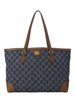 Gucci Gg Denim Ophidia Tote - Blue