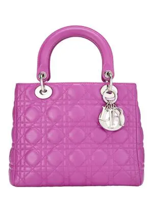 Dior Cannage Quilted Lambskin Lady - Purple