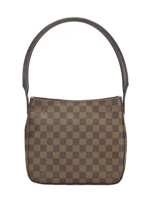 LOUIS VUITTON Damier Ebene Looping MM Brown