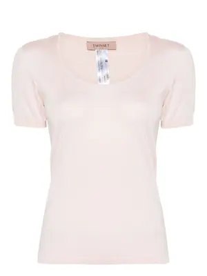 TWINSET Knitted Silk Top - Pink