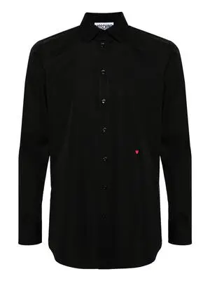 Moschino Heart-embroidered Poplin Shirt - Black