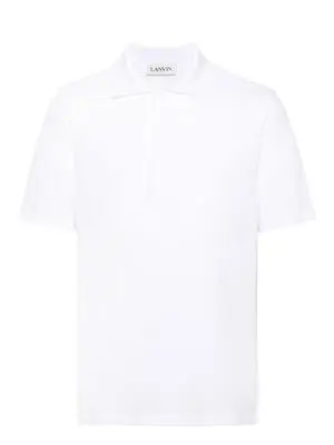 LANVIN Logo-embroidered Piqué Polo Shirt - White