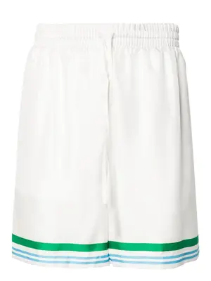 Casablanca Le Jeu Silk Shorts - White