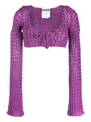 Moschino Open-knit Cropped Top - Purple