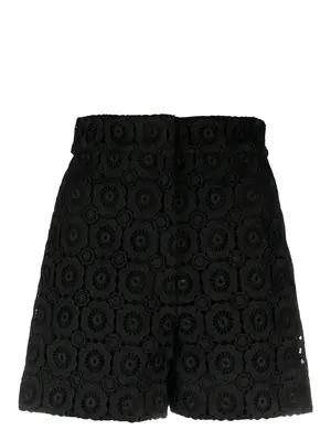 Moschino Floral Applique Mini Shorts - Black