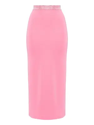 David Koma Crystal-embellished Midi Skirt - Pink