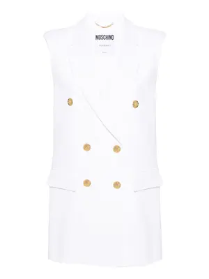 Moschino Double-breasted Blazer Gilet - White