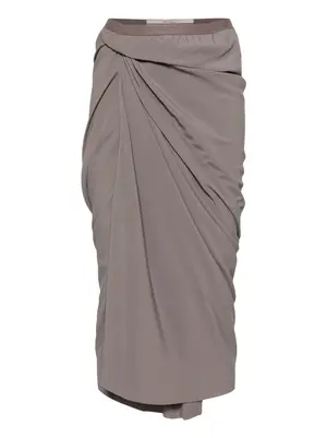 Rick Owens Wrap Midi Skirt - Grey