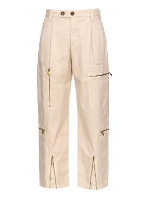 Pinko Multiple-pocket Straight-leg Trousers - Neutrals